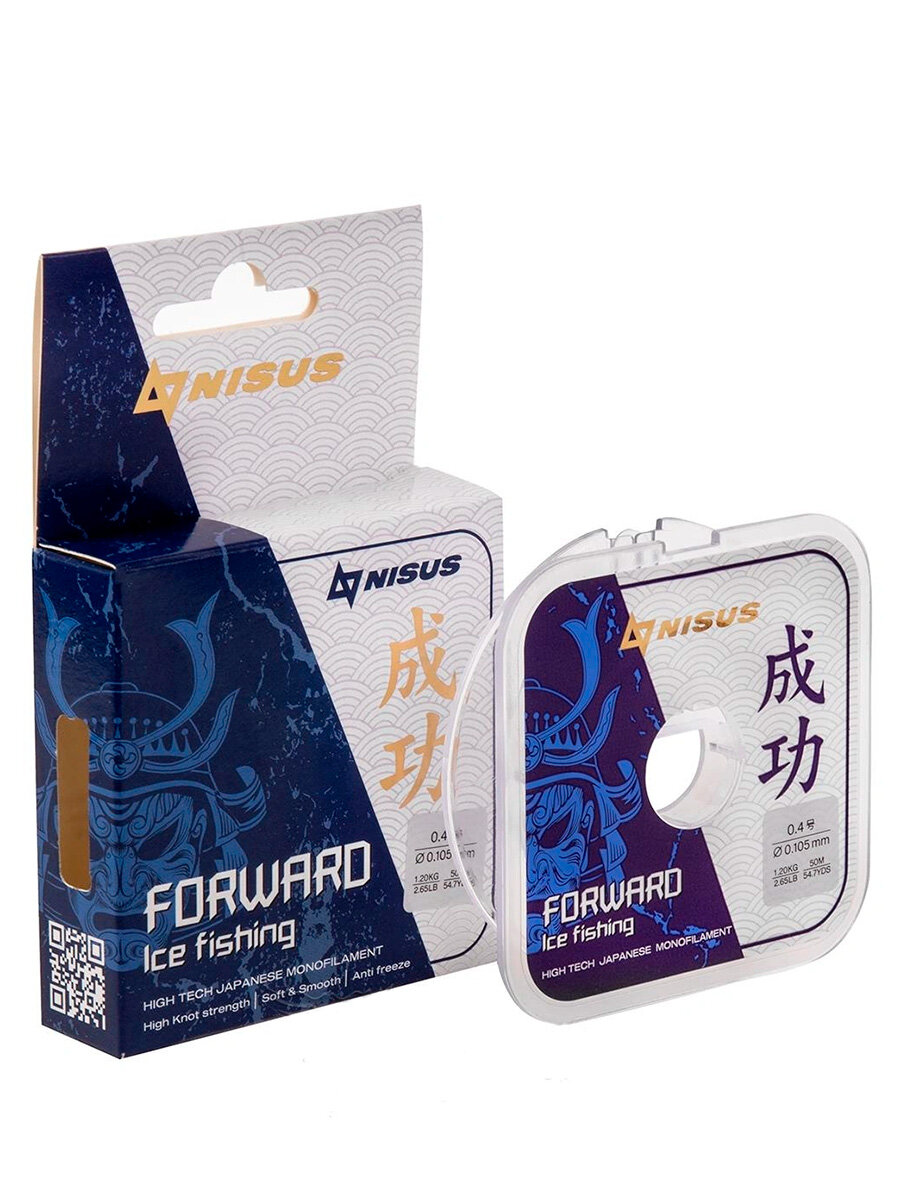 Леска для рыбалки Nisus FORWARD ICE FISHING Nylon Transparent 0,105mm/50m (N-FIF-0.105-50)