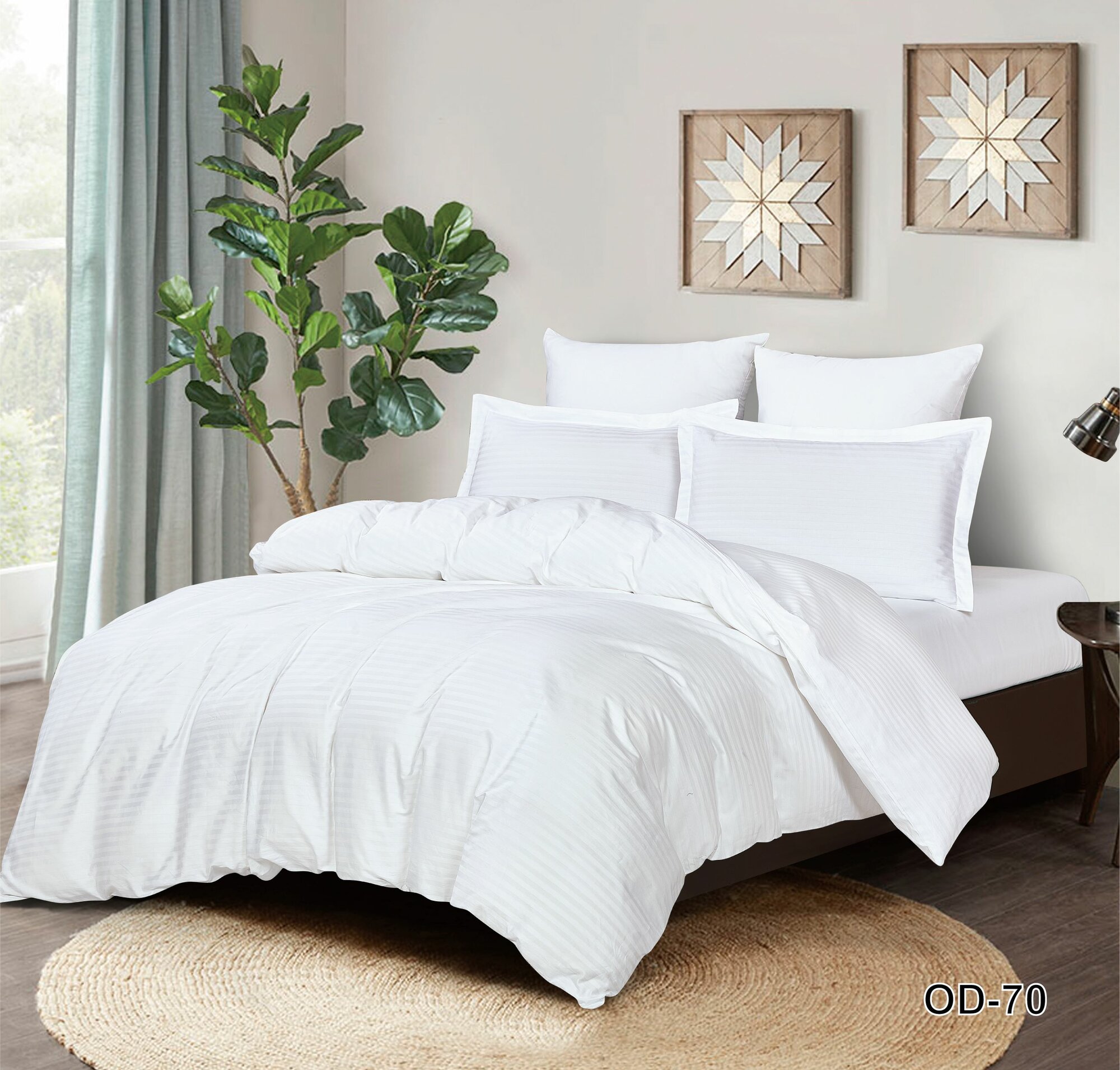 Комплект постельного белья Valtery OD-70, страйп-сатин, 2-спальный, наволочки 50x70/70x70