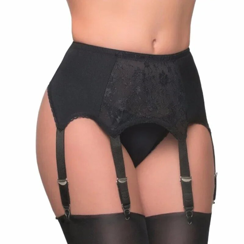 Черные подвязки на петлях XXL, цвет 805 black