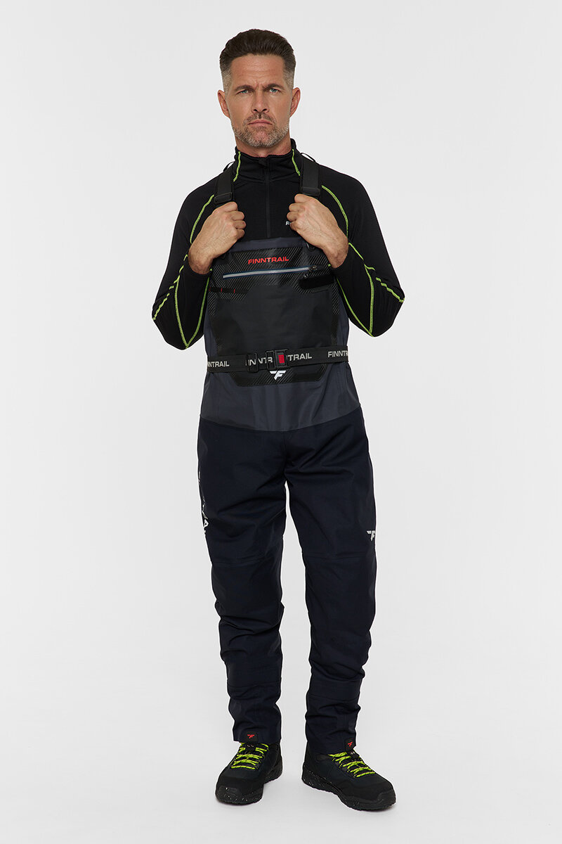 Вейдерсы Finntrail Proguide, мембранные, с носком, водонепроницаемые, черные