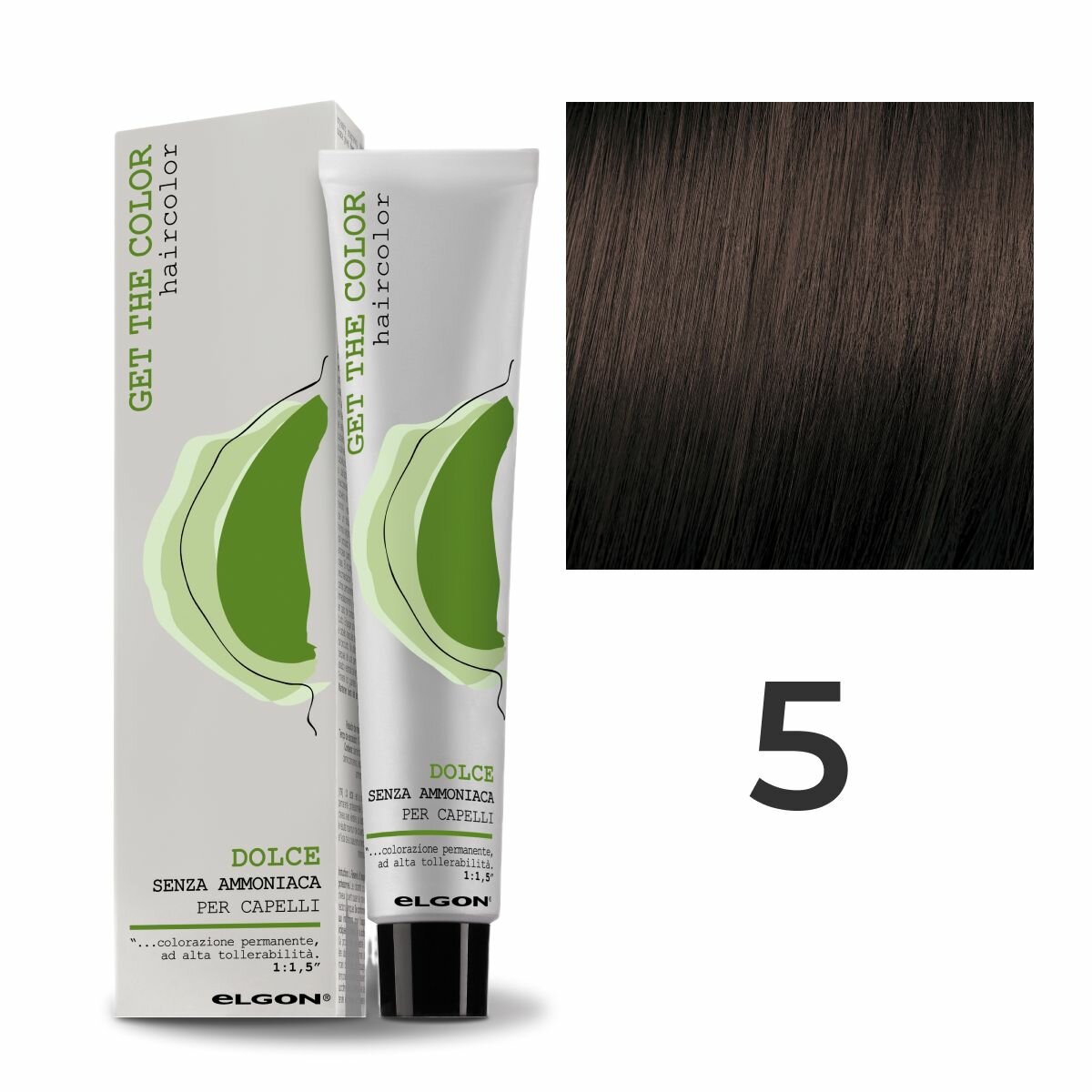 Крем - краска для волос профессиональная Elgon Get the Color Dolce 5 Светлый каштановый 100 мл