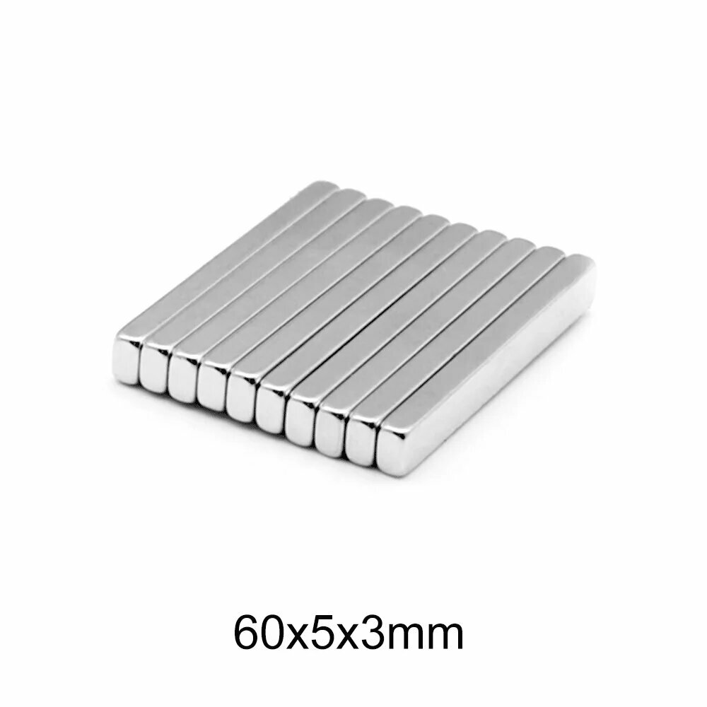 Неодимовый магнит 60x5x3 мм N35, 2PCS