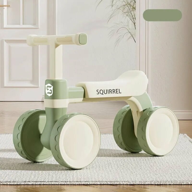 Беговел для детей от 1 до 4 лет, четыре колеса, мягкое сиденье, идеальный подарок для детей.