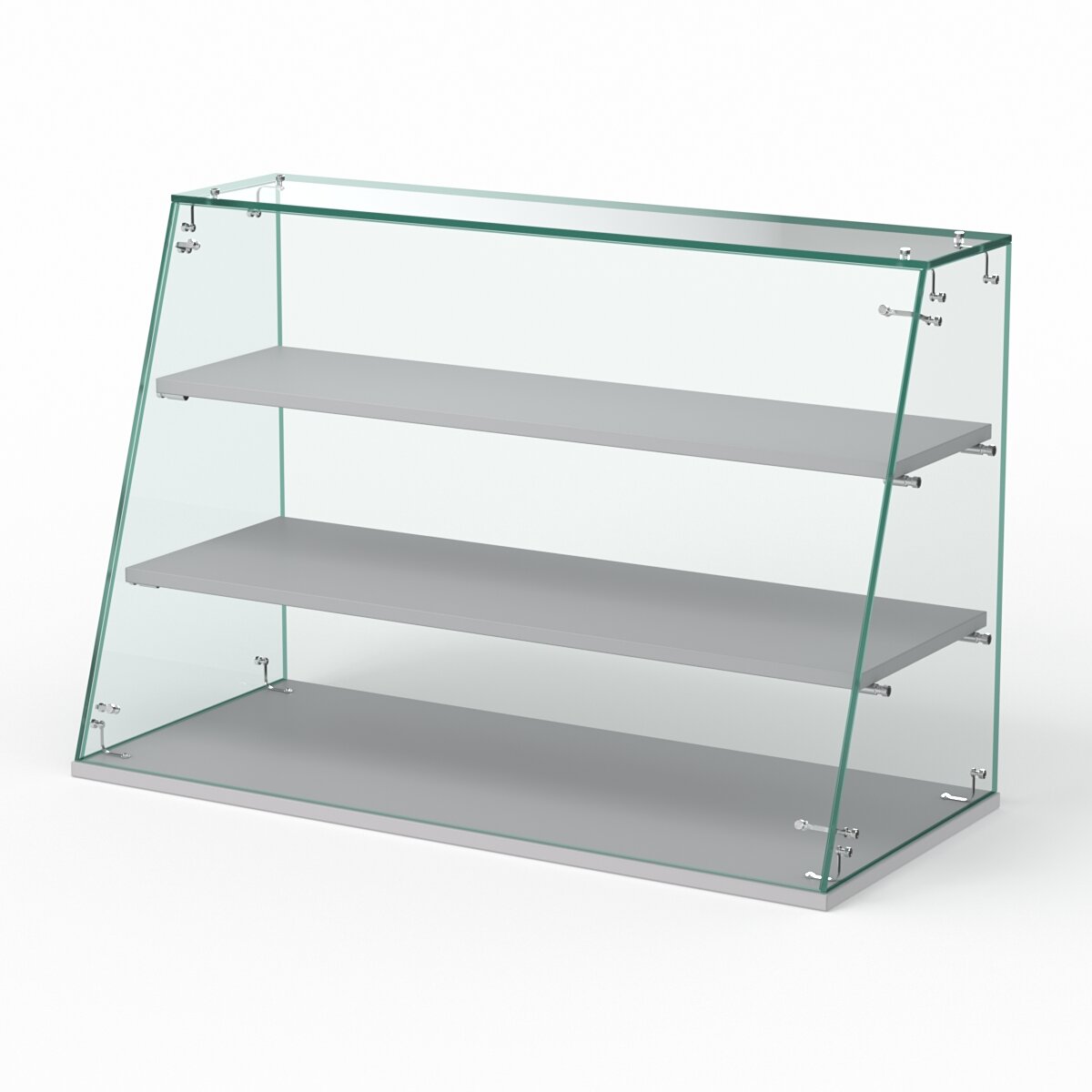 Витрина "сладость" №17КА-О-П для выпечки настольная с прямыми полками без дверок пдсп, Серый