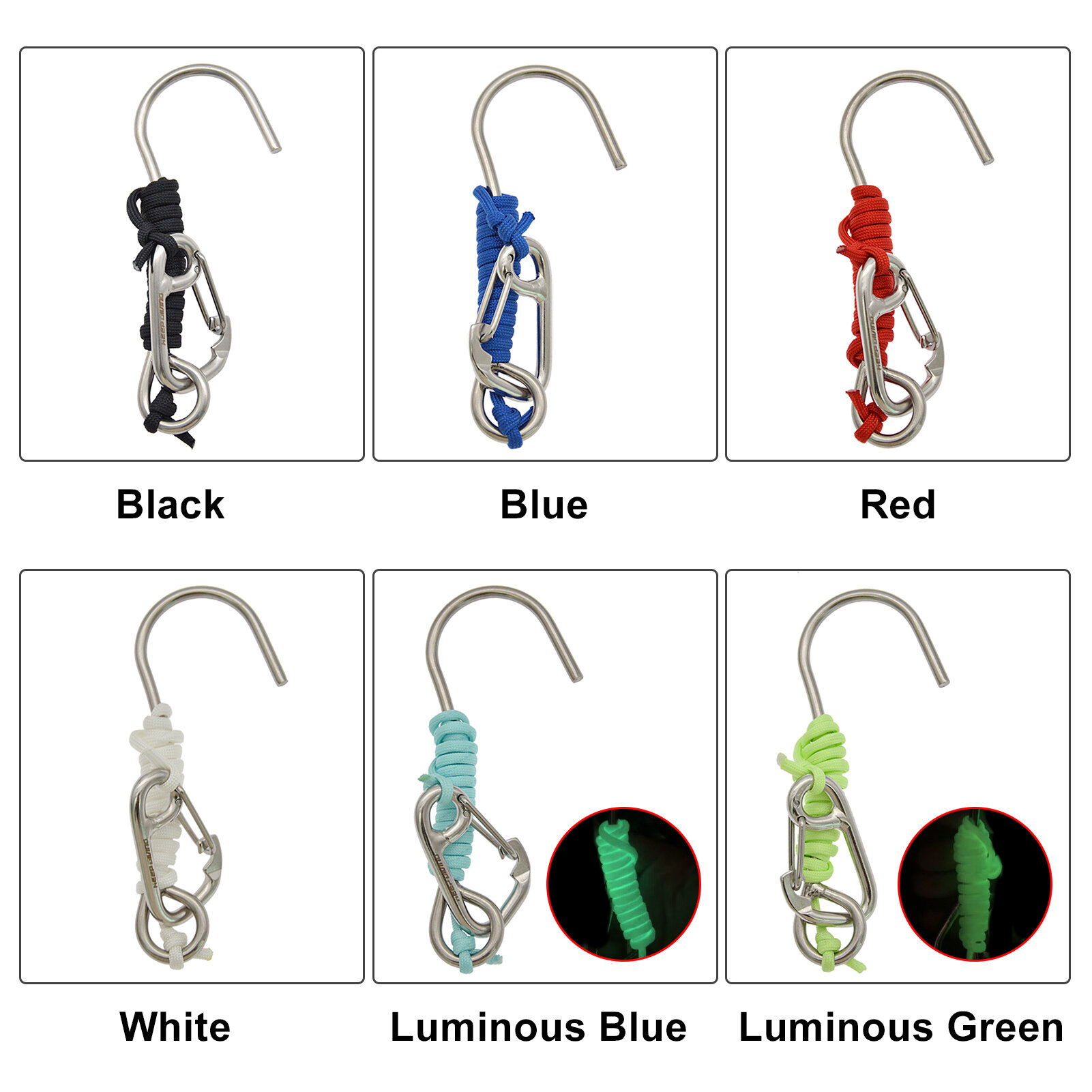 Крюк для рифового дрифта для дайвинга с аквалангом, нержавеющая сталь 316, крюк для рифового дрифта с плетеным шнуром