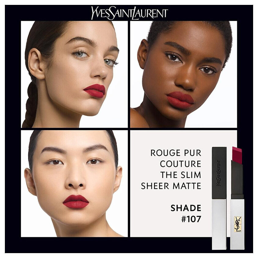 YSL rouge pur couture the slim glow matte 107 THE SLIM SHEER MATTE BARE BURGUNDY