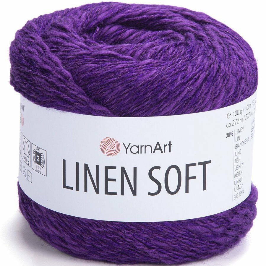 Пряжа Yarnart LINEN SOFT 7324 фиолетовый (4 мотка)