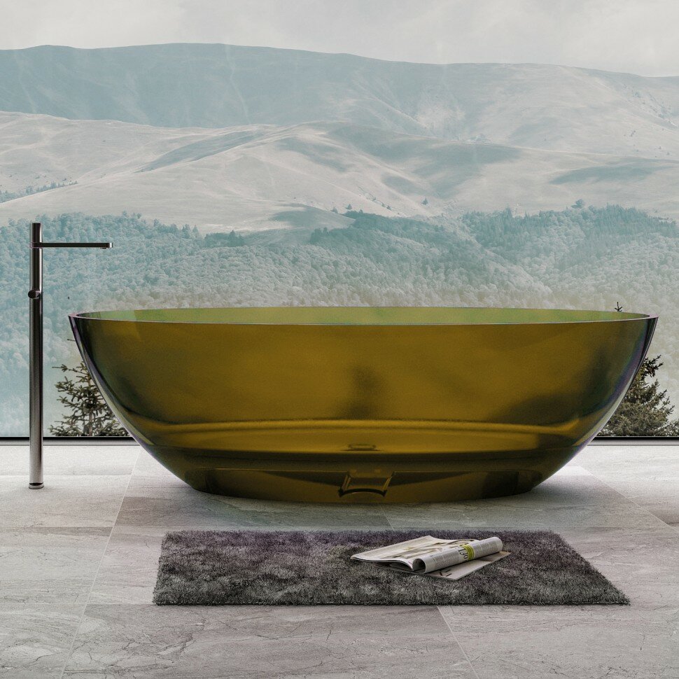 Ванна Abber "Kristall" At9702, прозрачная, овальная, 180 см x 85 см