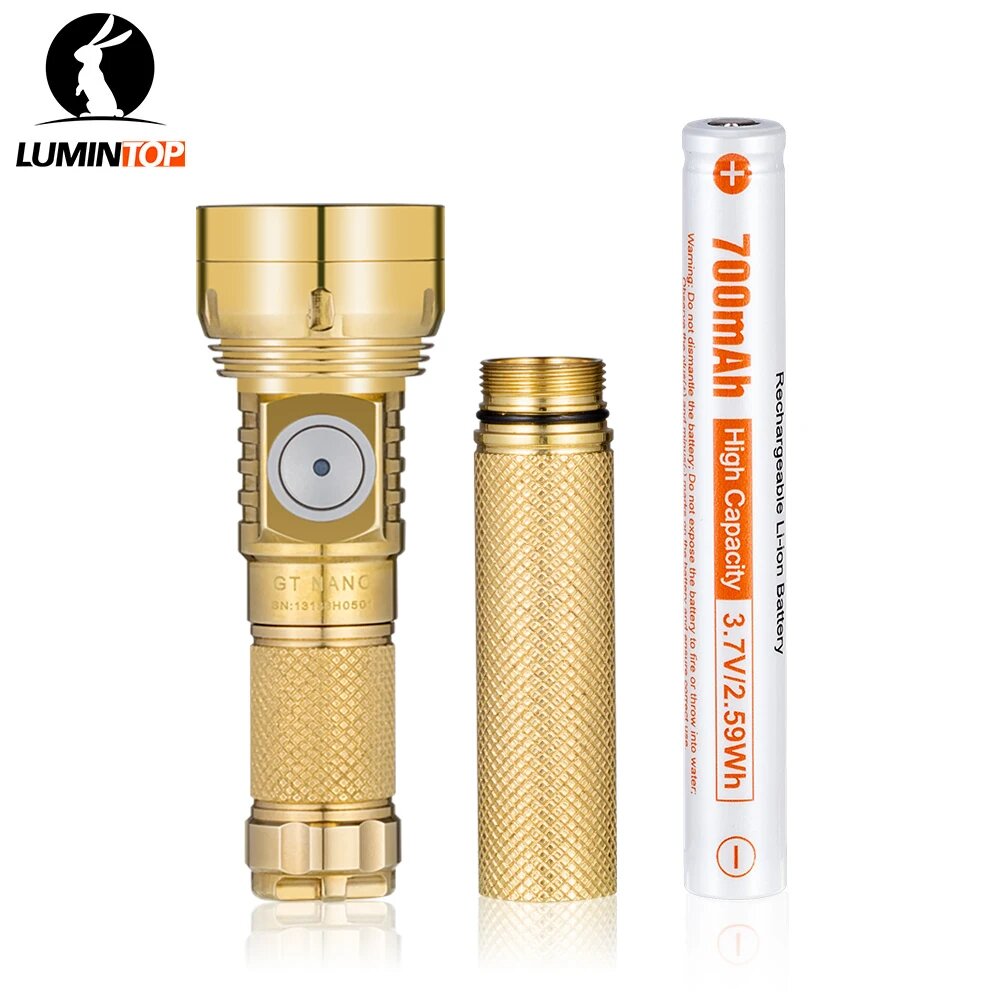 Lumintop GT NANO V3.0 латунный фонарик 700 люмен Brass 10750 set
