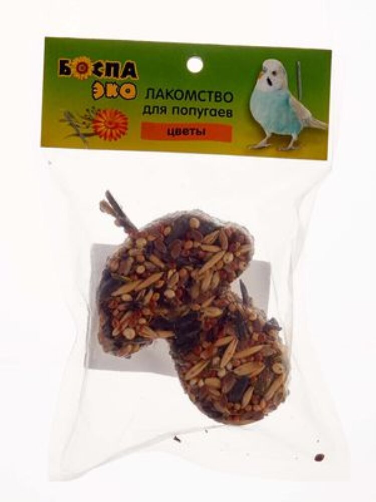 Лакомства для попугаев Грибок цветы 40г боспа ЭКО