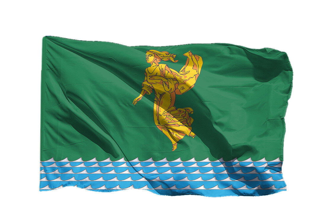 Флаг Ангарска на сетке 100х150 см для уличного флагштока