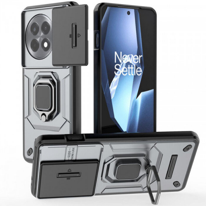 Transformer Ring Holder Противоударный чехол с кольцом и шторкой камеры для OnePlus 13R / Ace 5 / 5 Pro
