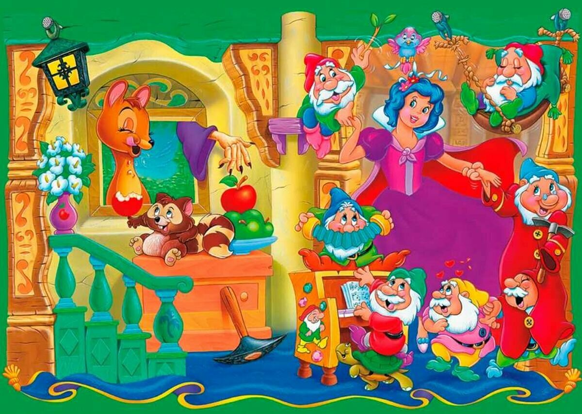 Детский пазл "Белоснежка Любимые сказки", игра-головоломка паззл для детей, Step Puzzle, 30 деталей мозаики