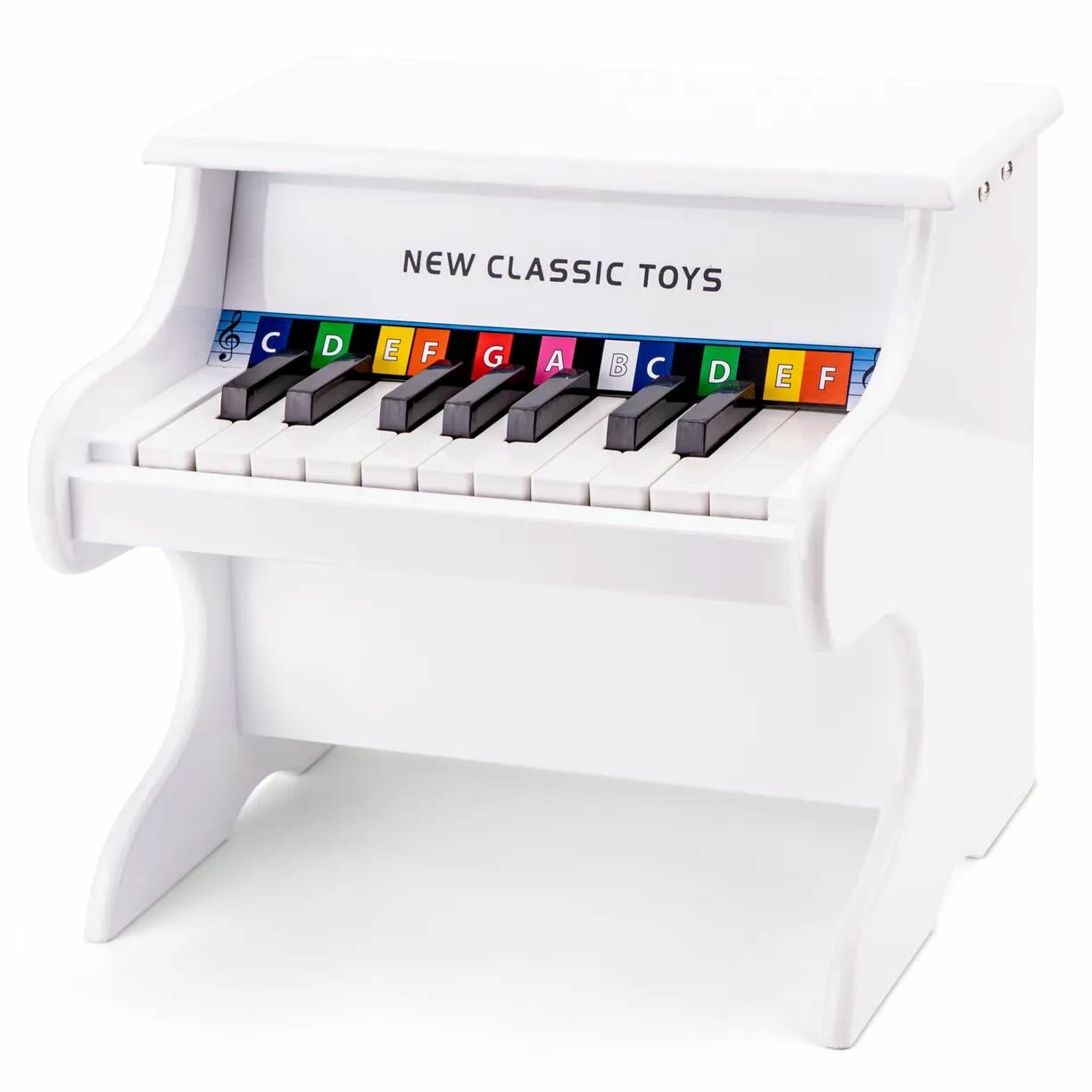 Пианино New Classic Toys, 18 клавиш, белое, деревянное, от 3 лет