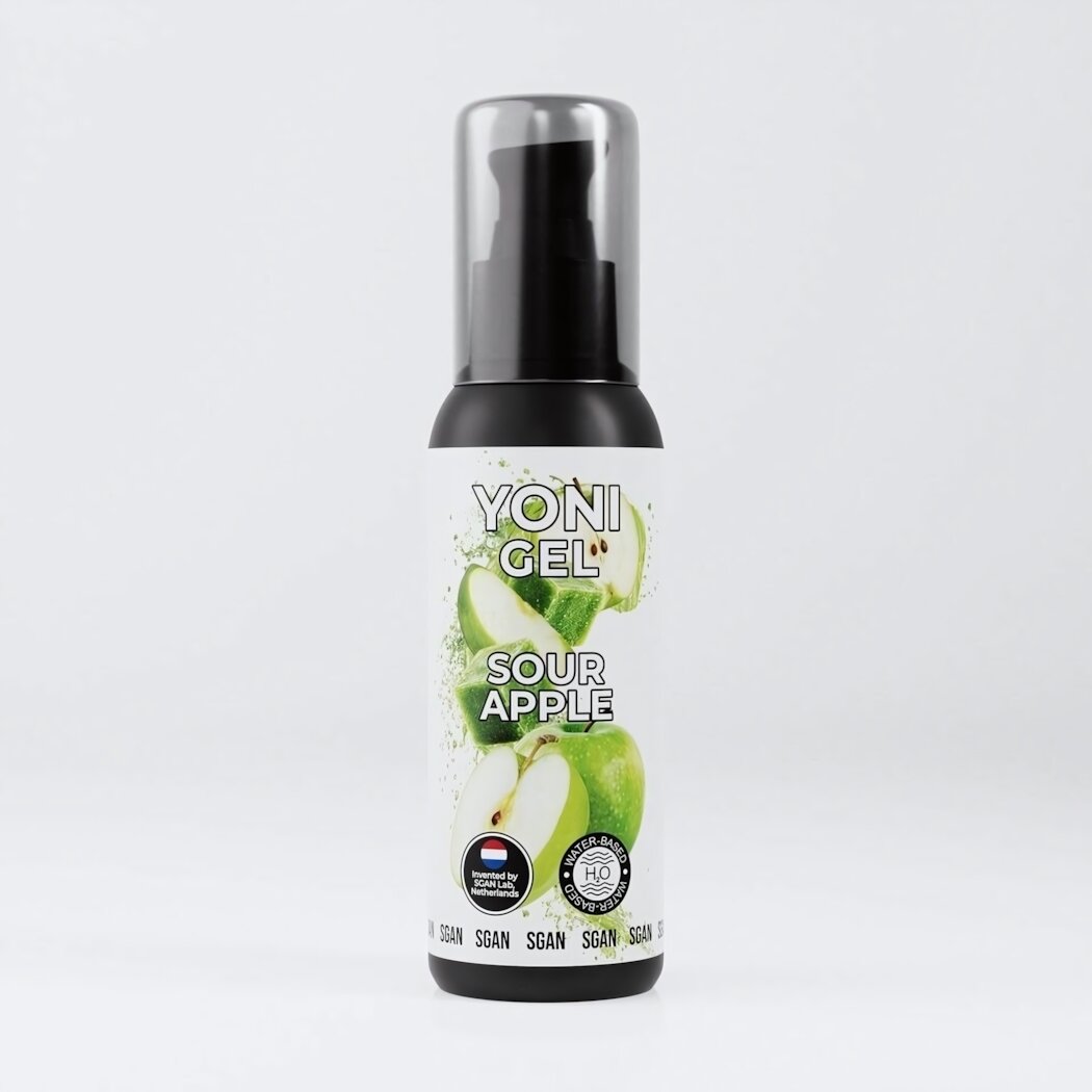 Лубрикант на водной основе 'YONI GEL' со вкусом кислого яблока, 100 мл