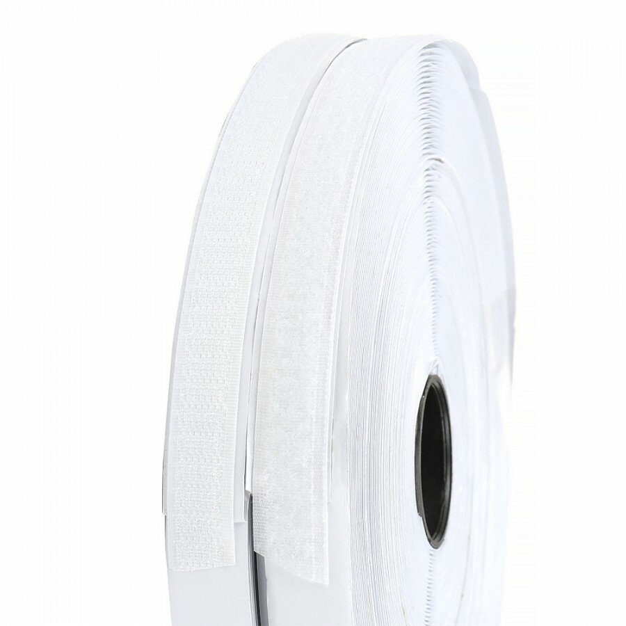 Лента липучка клеевая TBY кач. B шир.16мм цв. F101 белый уп.25м (пара)