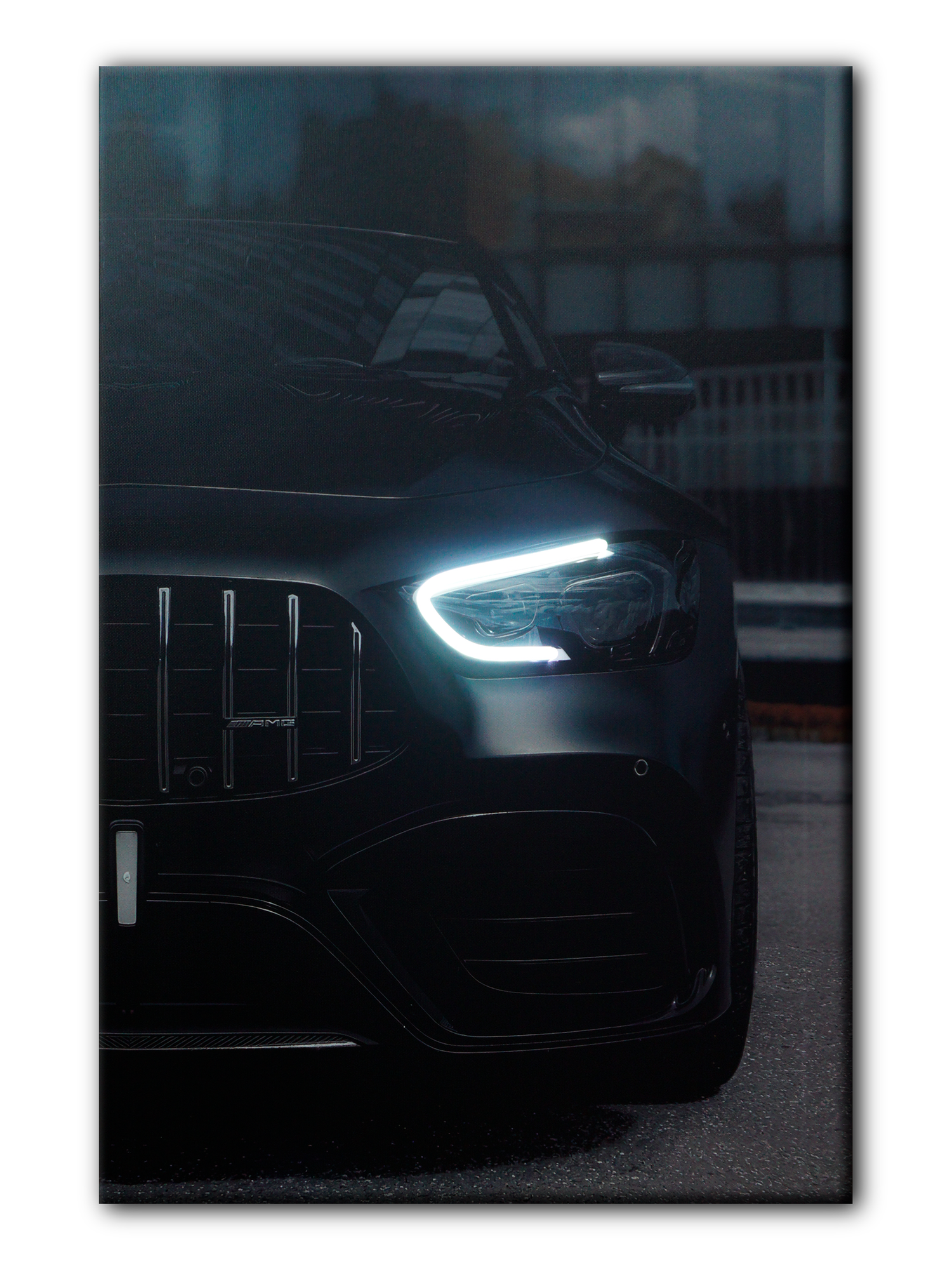 Декоративная картина с неоновой подсветкой на холсте " Mercedes Benz" картина ночник + пульт