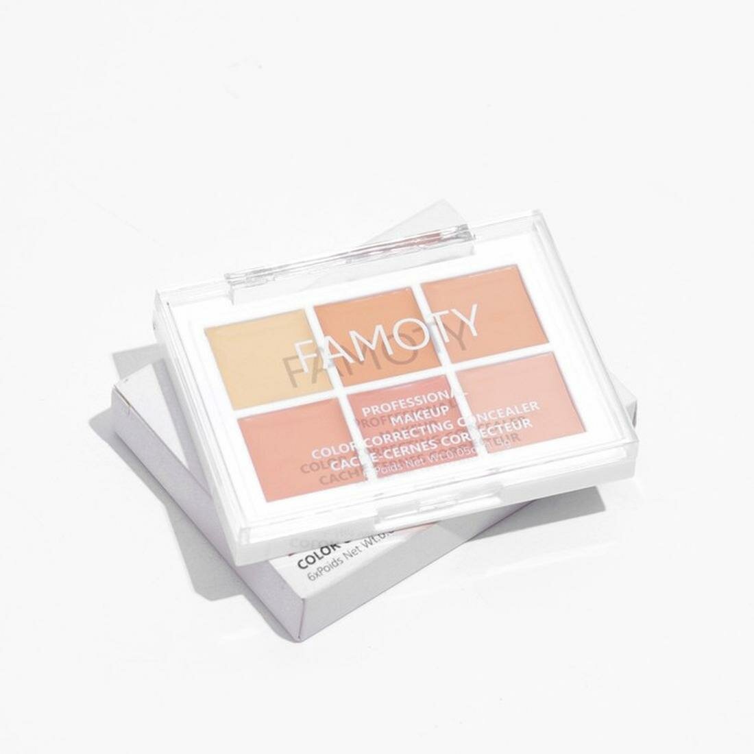 Палетка консилеров FAMOTY Revolution, 6 оттенков, прессованные