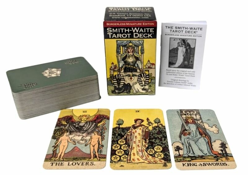 Карты US Games Systems Карты Таро "Smith-Waite Tarot Deck Borderless Miniature Edition" US Games / Миниатюрное издание коло