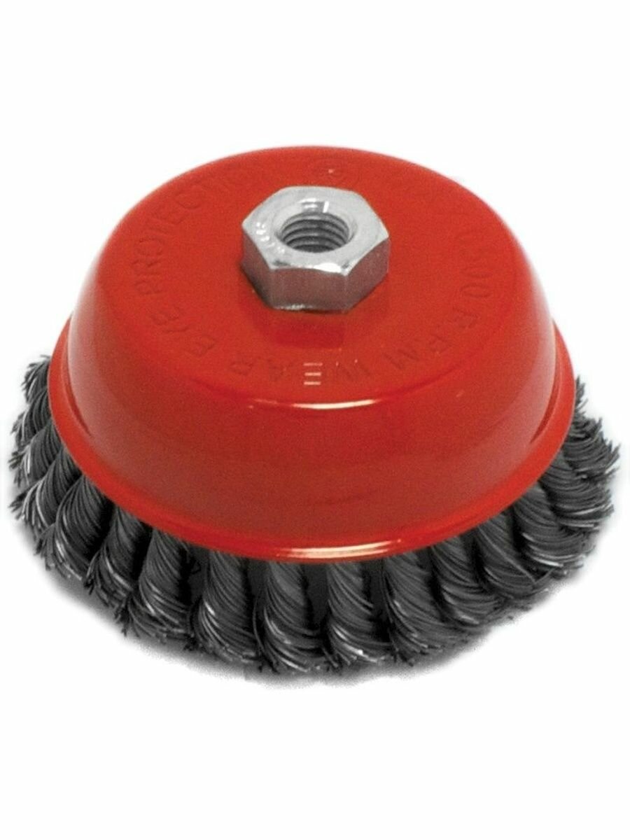 Щетка Калибр для МШУ чашка 65мм/М14, крученая металлическая проволока