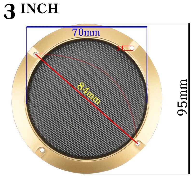 Защитная сетка для динамика 3 INCH, золотистая