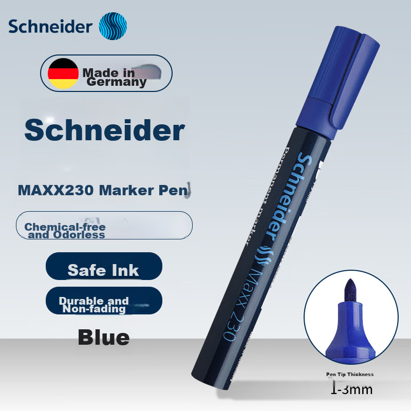 Schneider Maxx230 Large Capacity Student Quick-Drying Marker Pen Blue