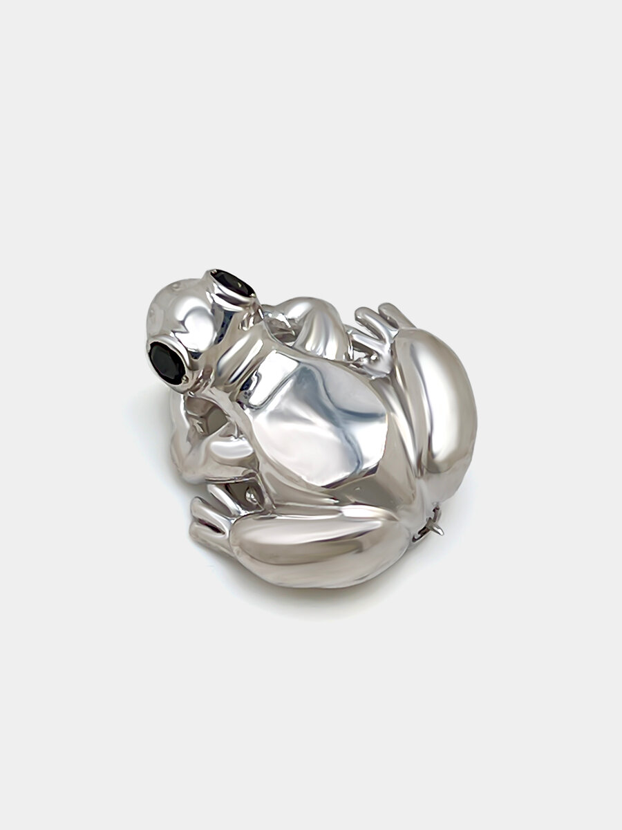 Брошь, серебро, 925 проба, бриллиант