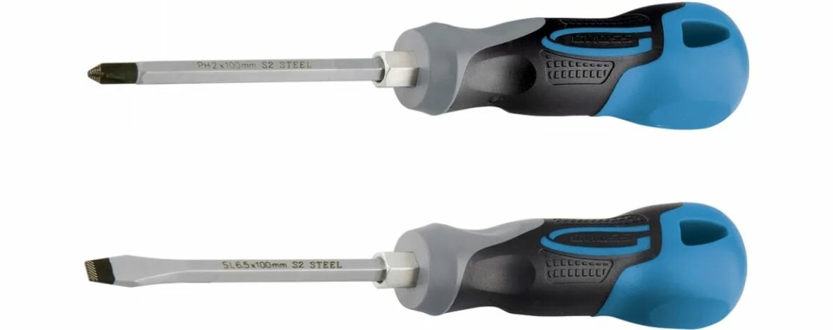 Набор отверток 2 шт, S2, трехкомпонентная рукоятка GROSS