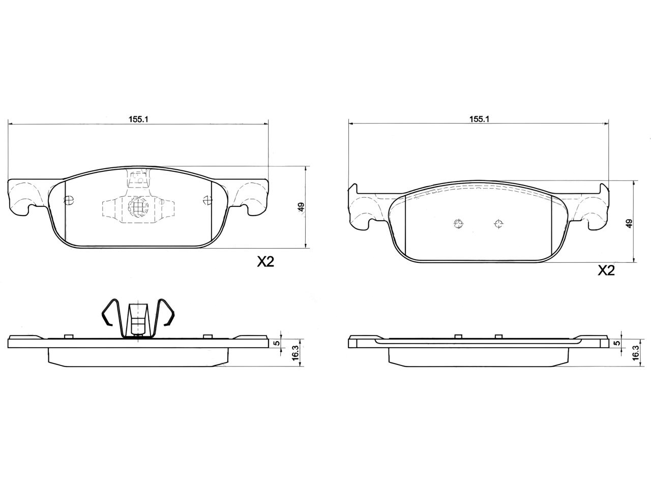 UNIO BRP-20166 (410605536R) колодки тормозные диск. передние Lada (Лада) xray 16-, Renault (Рено) logan i, II 11-,