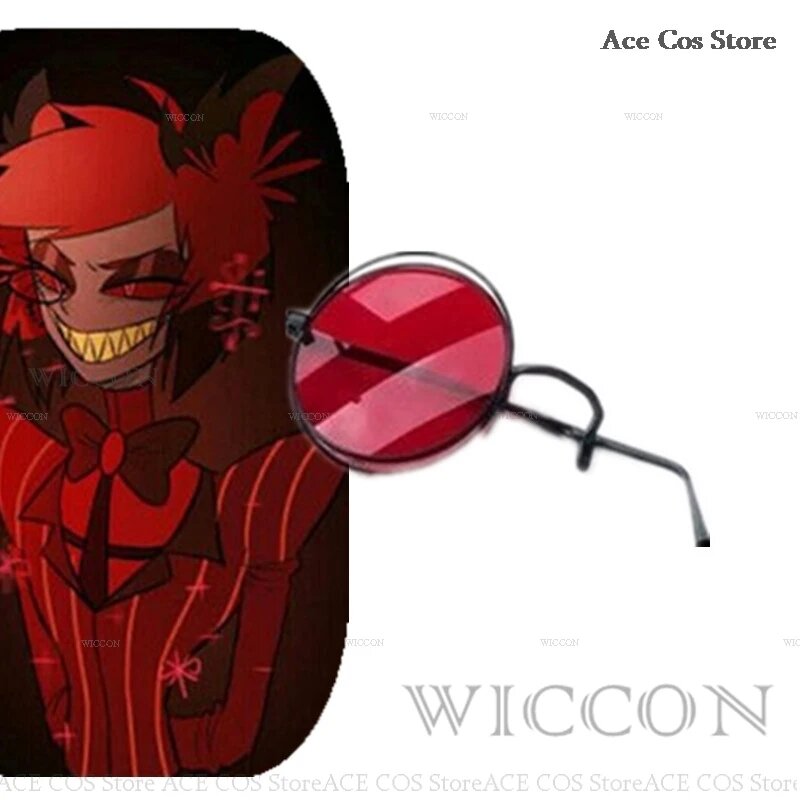 Реквизит для косплея Аластора Hazbin Красный, glasses