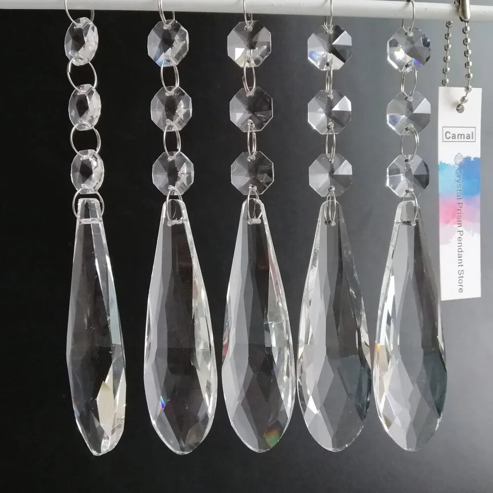 Camal 5 шт. L150 мм гирлянда 85 мм в клетку в форме капли кристалл Восьмиугольные бусины подвесные призмы лампа освещение часть люстра Ловец Солнца подвесной