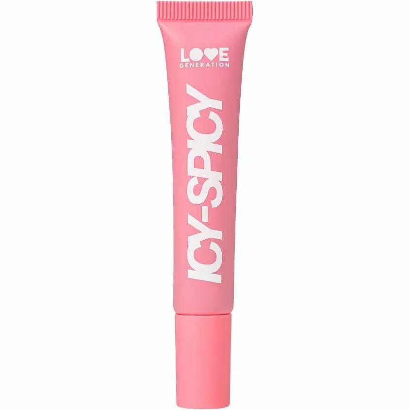 Блеск-плампер для губ Love Generation "Icy-spicy", тон 06, бежевый с сияющими частицами, 5 мл
