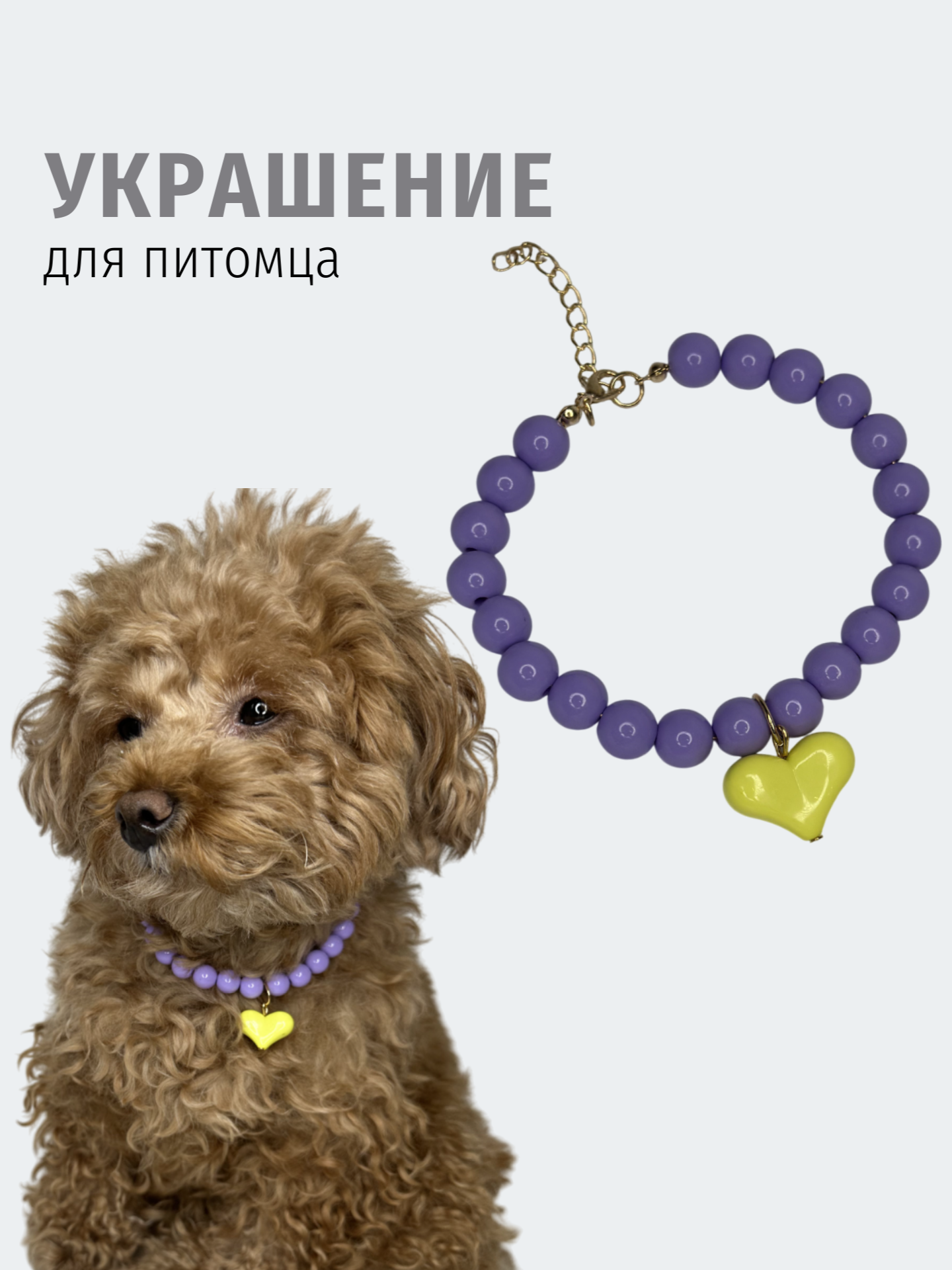 Чокер для собак и кошек с кулоном сердце CHUGI