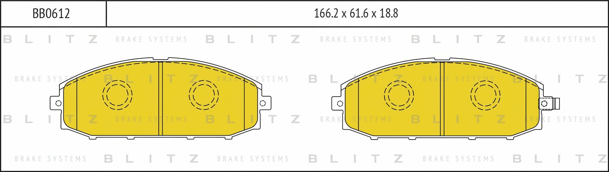Тормозные колодки передние для Ниссан Патрол GR 2, 5 BB0612 BLITZ