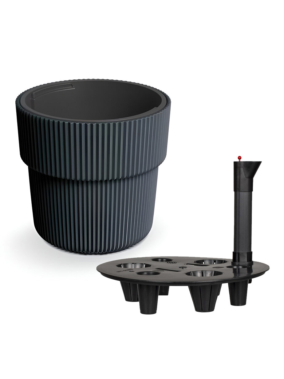 Кашпо со вставкой Prosperplast Milly, 33 л, антрацит + система для автополива Prosperplast WR5