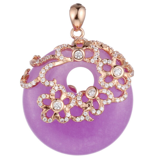 Подвеска, серебро, 925 проба, фианит, жадеит