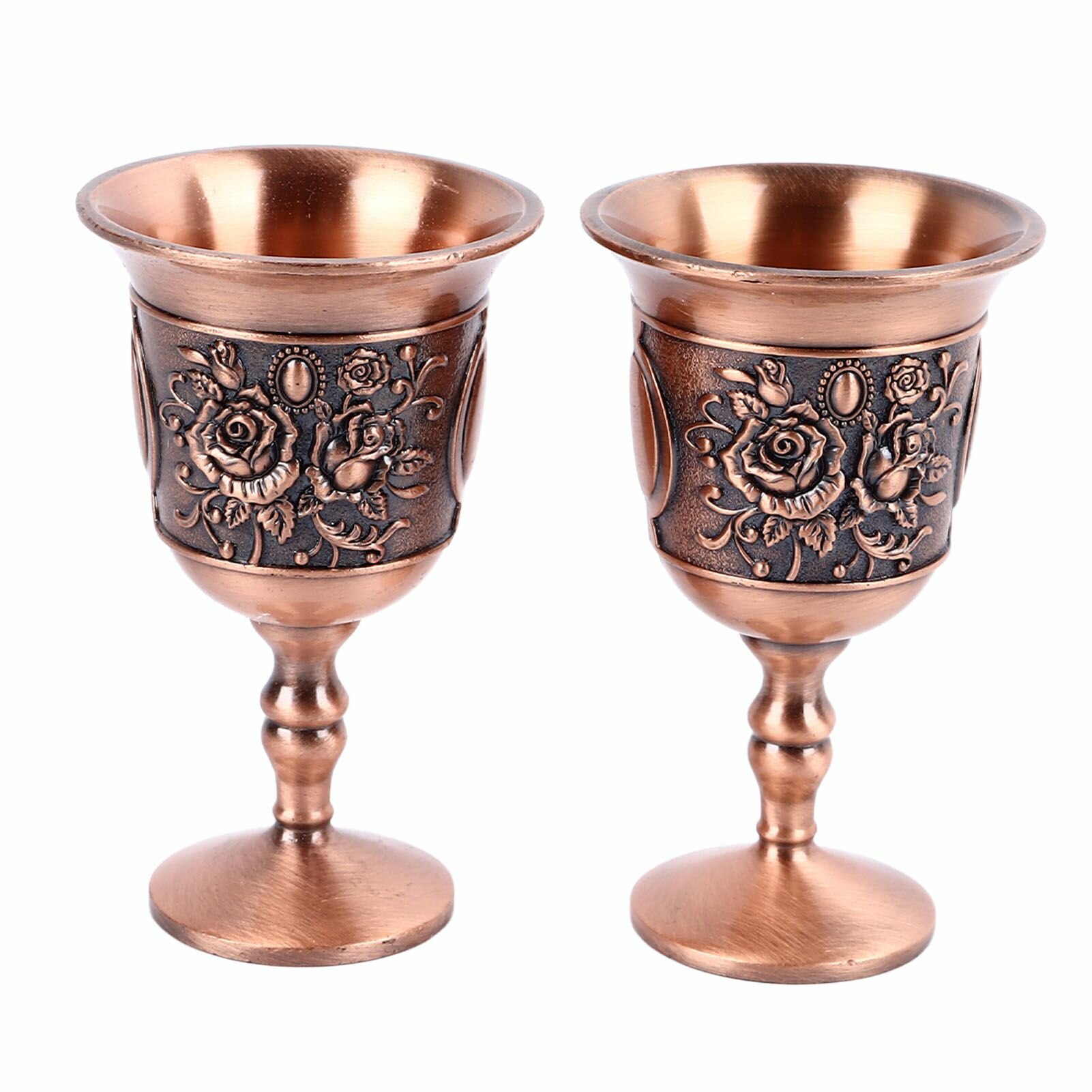 Ретро бокалы для вина с розовым золотым покрытием