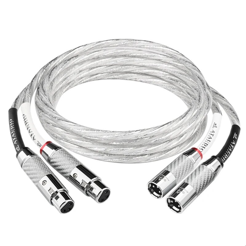 Аудиокабель ATAUDIO HiFi 2XLR OCC посеребренный One Pair XLR Cable, 0.5m