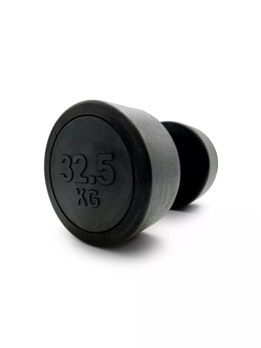 Гантель UNIX Fit про круглая обрезиненная, металлическая спортивная гантель неразборная, 32,5 кг, 1 шт.