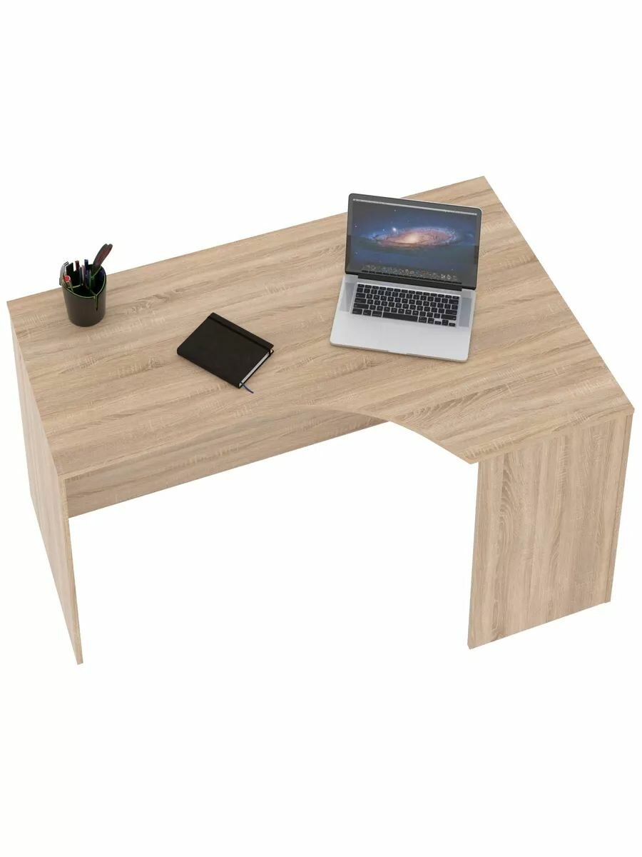 Компьютерный угловой стол SIMPLE SE-1400(R), правый угол, дуб сонома светлый, 140х90х760 см