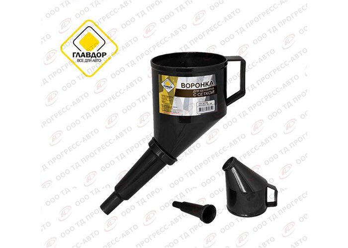 Воронка для топлива с сеткой "Lux" (черный)
