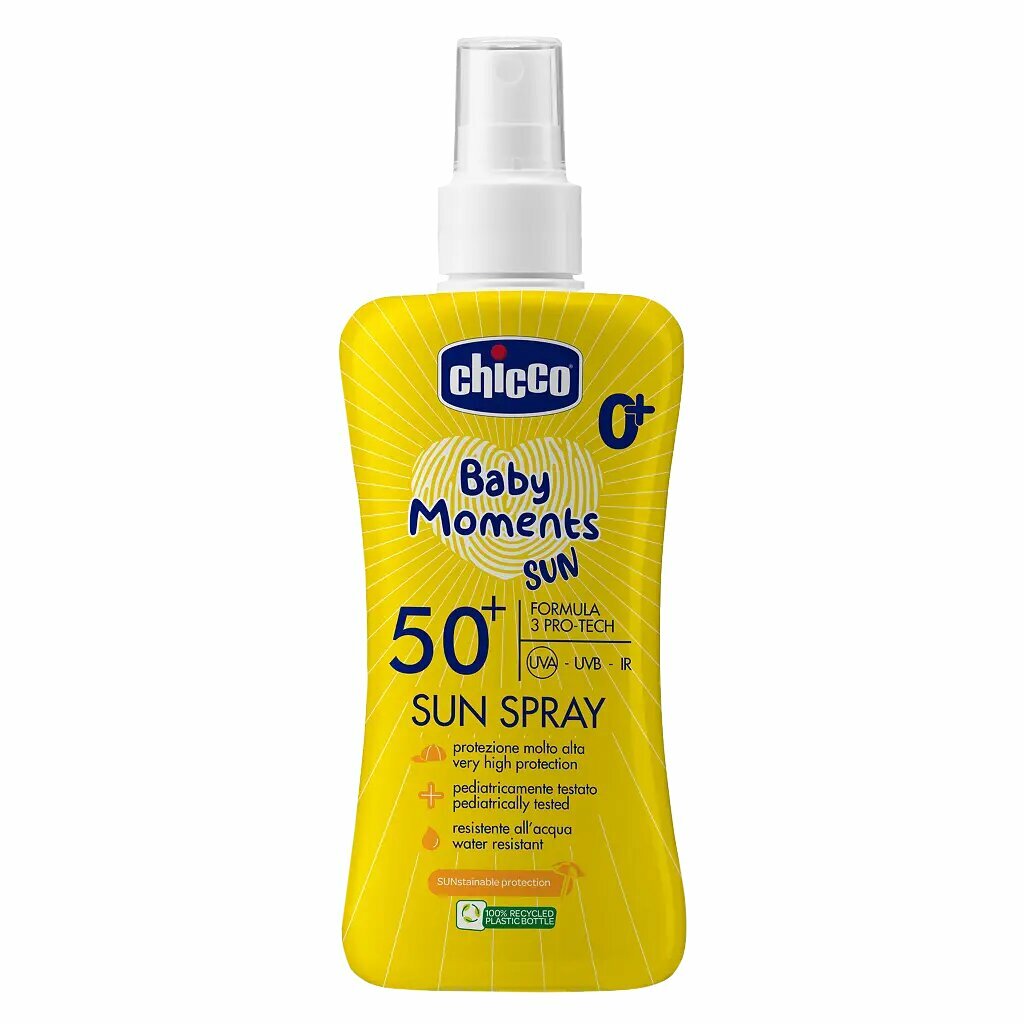 Chicco Спрей солнцезащитный 0+ Baby Moments Sun SPF50+ 150 мл 1 шт