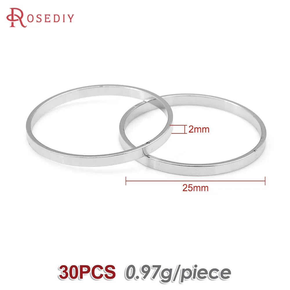 Латунные круглые закрытые кольца Rosediy 18к золотистого цвета Белый, 48506-Rhodium Color