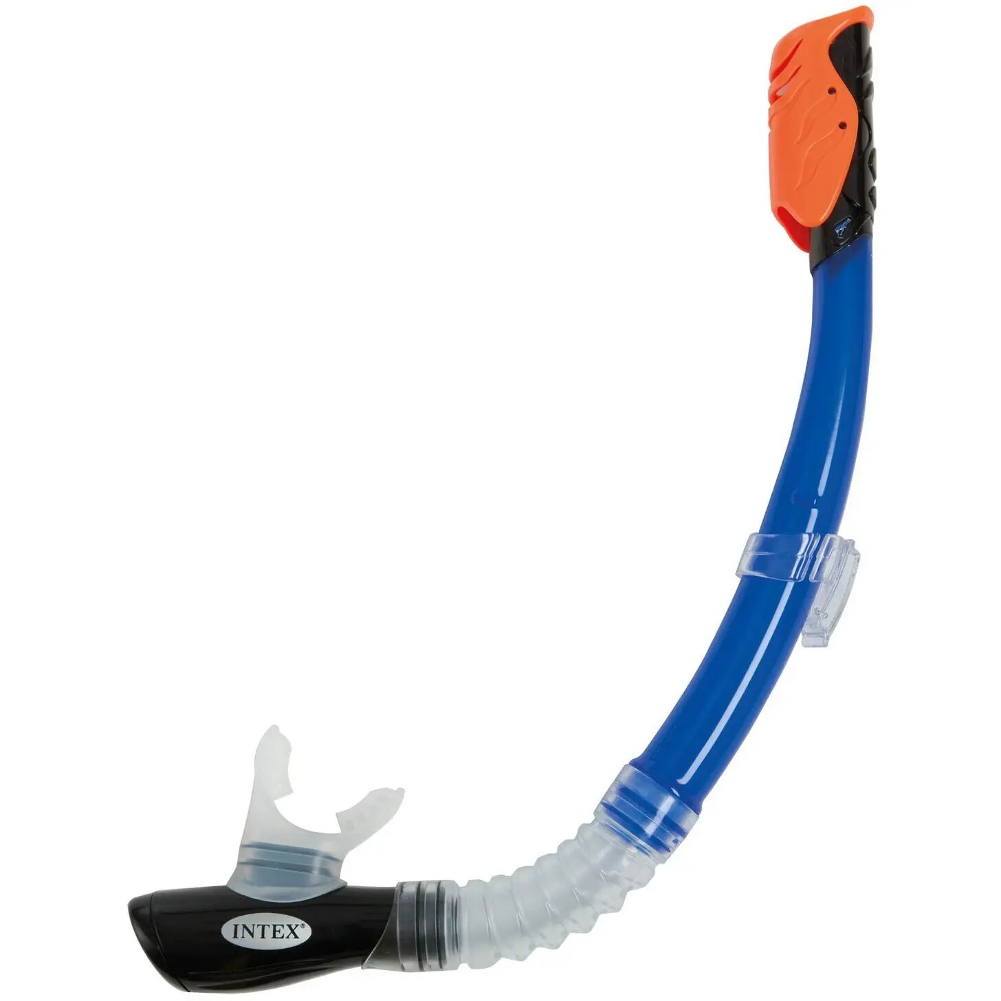 Трубка для подводного плавания INTEX с клапаном, силиконовый загубник, возраст 8+, серия «Aqua Flow Sport»