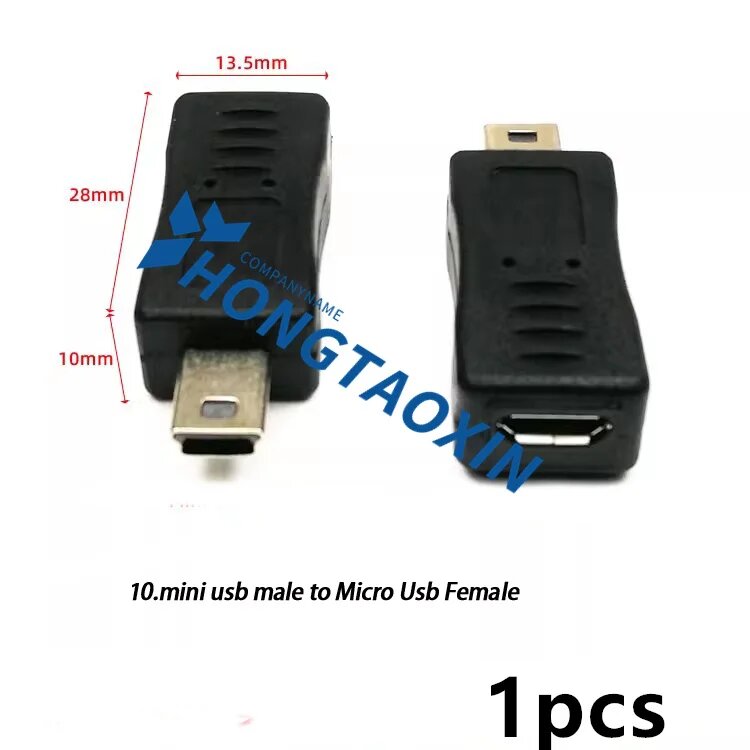 Переходник для синхронизации данных, штекер Micro USB/Mini USB, 90 градусов, левый и правый угол