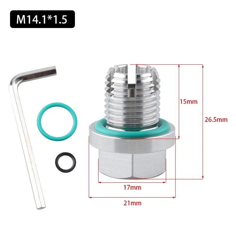 M10.4 / M12.1 / M14.1 / M16.1 / M18.1 Пробка для слива масла Oversize Piggyback Саморезной комплект для ремонта резьбы масляного поддона Серебристый