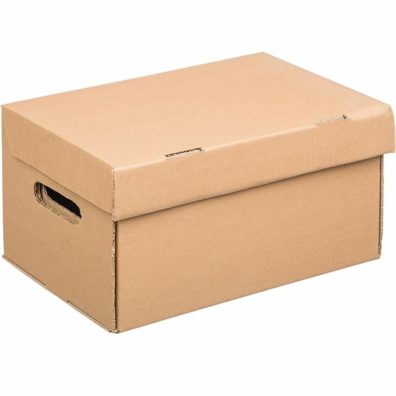 Короб архивный Т23 Делопроизводство гофрокартон 325х235х180 мм с крышкой бурый
