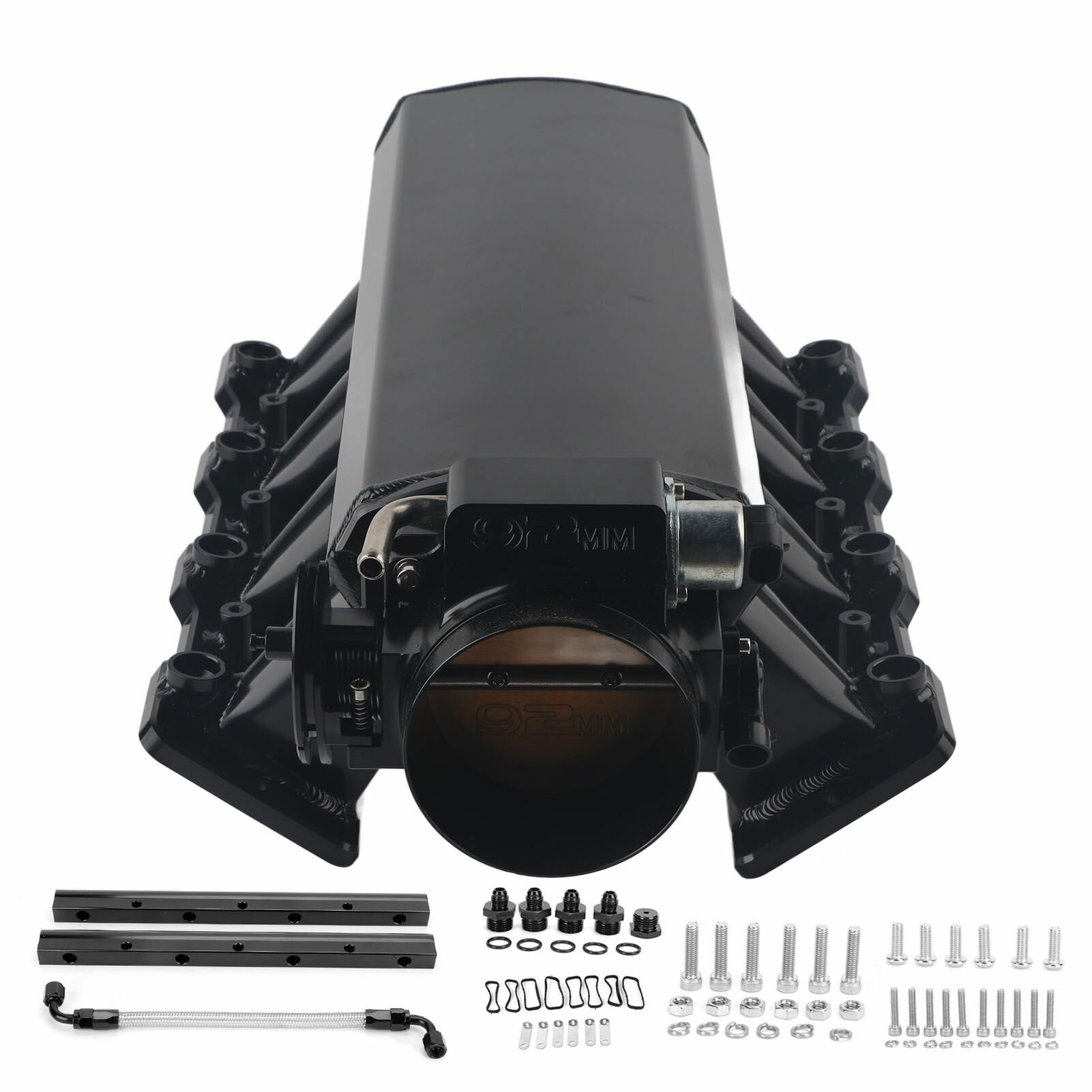 Впускной коллектор из алюминия LS1 LS2 LS6 с трубкой подачи топлива для 5.3L 6.0L 5.7L, низкопрофильный дизайн, диаметр 92мм