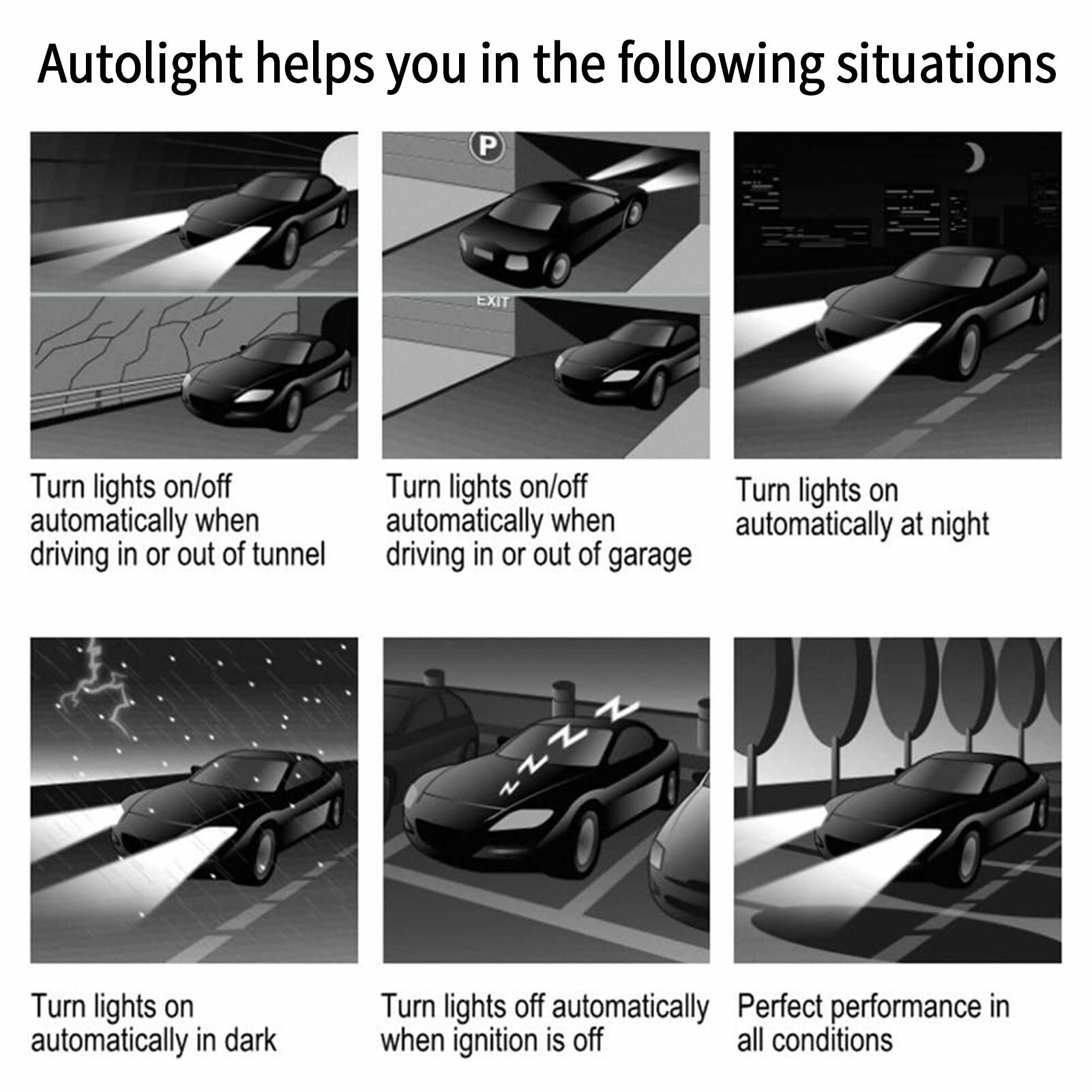Автоматический датчик света 12 В для авто с функцией включения/выключения фар