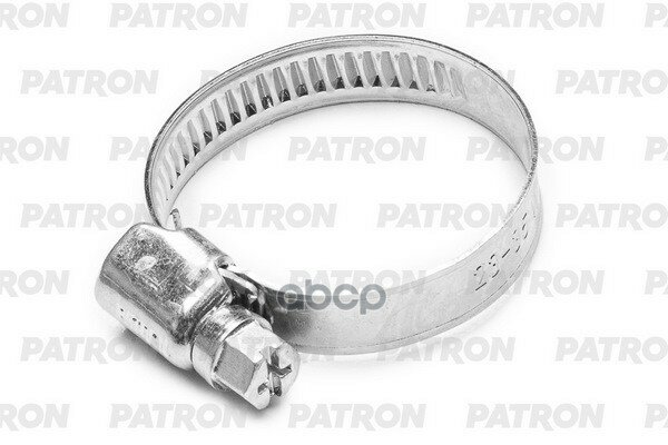 Хомут винтовой 23-35 мм German Type лента с накаткой, ширина ленты 9 мм, W1 - оцинкованная сталь PATRON арт. PG023035